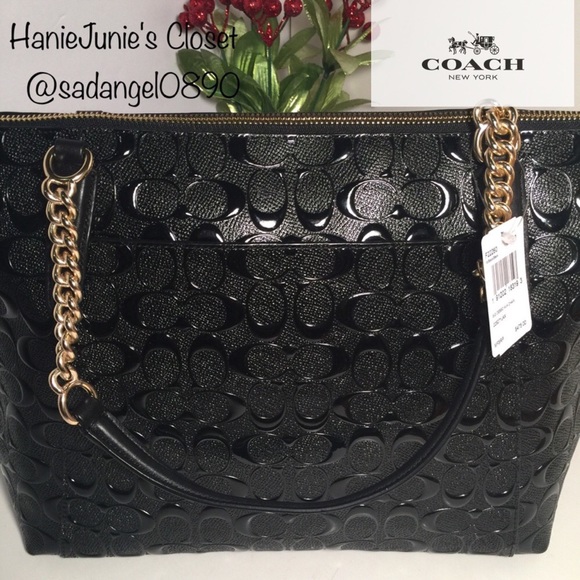 Coach | Bags | Signature Ava Chain Debossed Tote | Poshmark